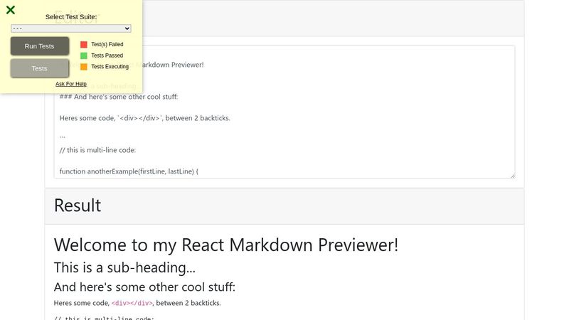 Markdown Previewer - freeCodeCamp