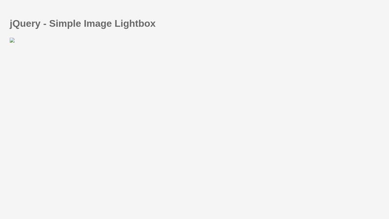 jQuery - Simple Image Lightbox