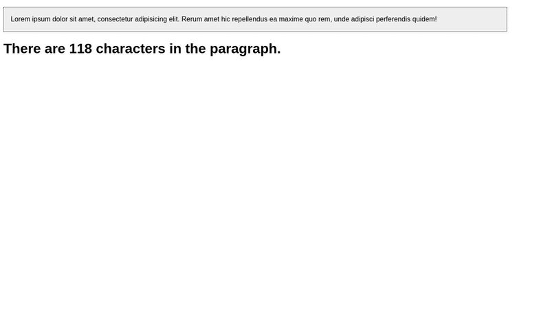 Calculate the Total Number of Characters Using JavaScript