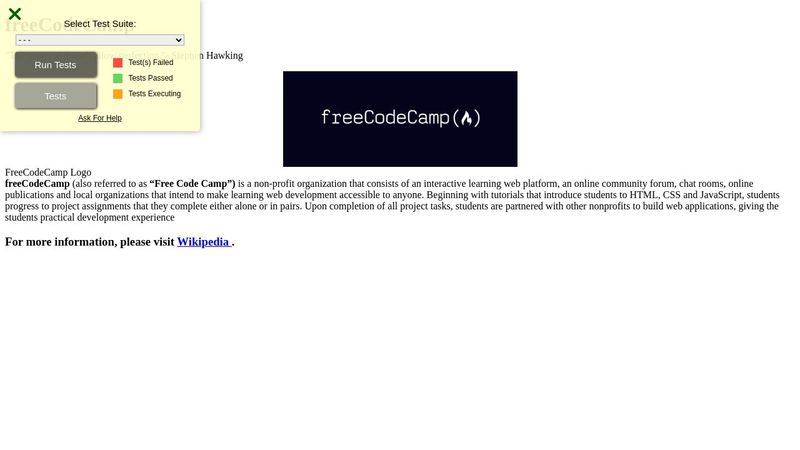 freeCodeCamp Tribute Page Example