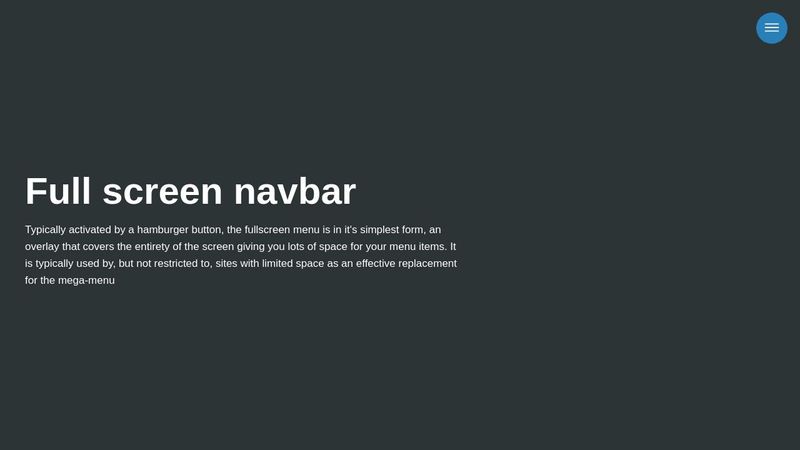 Full screen navbar