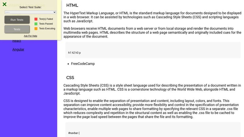 FCC Technical Documentation Page Front-End Coding