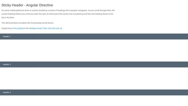 Sticky Header - Angular Directive