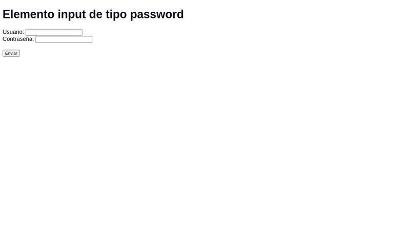 HTML Input Type Password