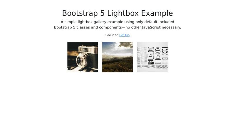 Bootstrap 5 Lightbox Gallery Example