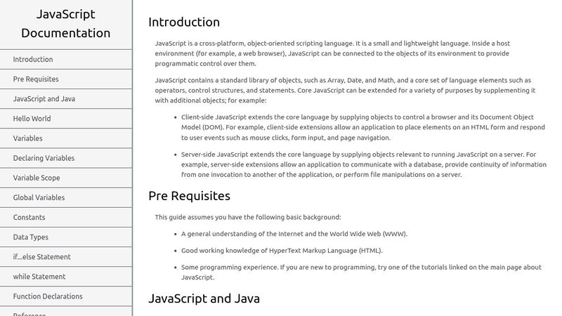JavaScript Technical Page