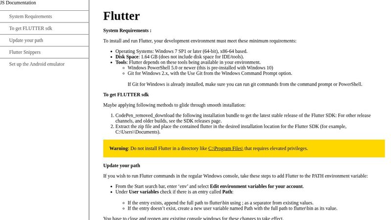 About Flutter DOC