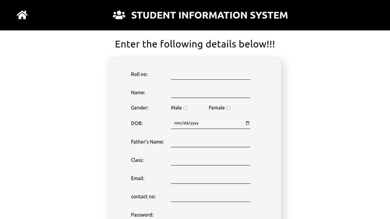 add student 'form'