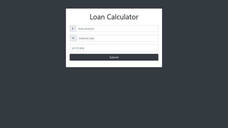 Loan Calculator - Vanilla JS, Bootstrap