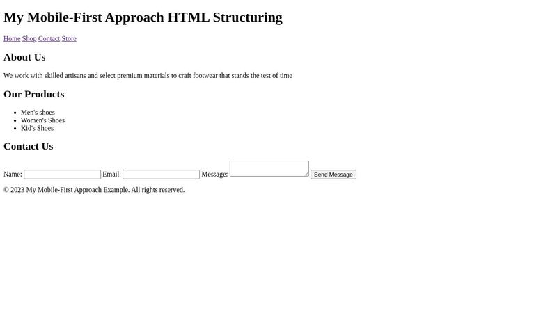 mobile-first HTML structure