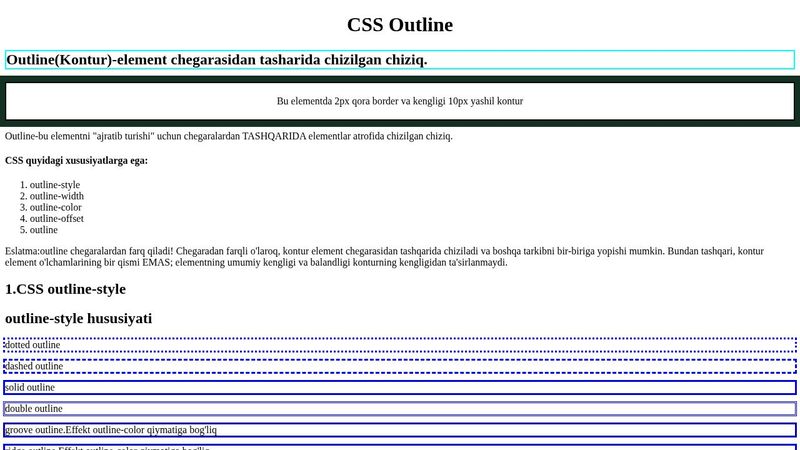 CSS Outline