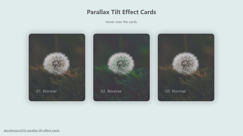 Parallax Tilt Effect Cards