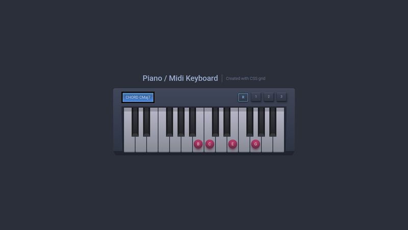 Visual MIDI Keyboard & Piano with HTML and CSS Grid