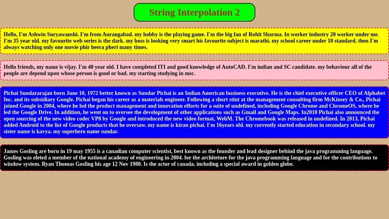 String Interpolation(Object)