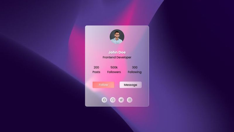 Glassmorphism Profile Card