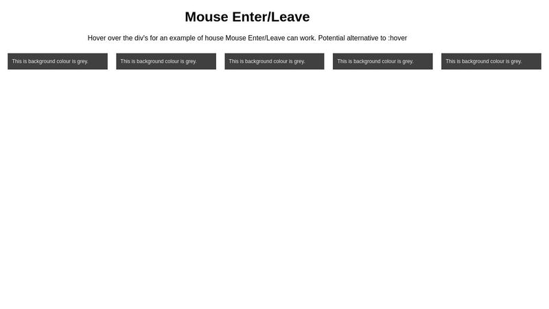 Mouse enter/leave with active class.