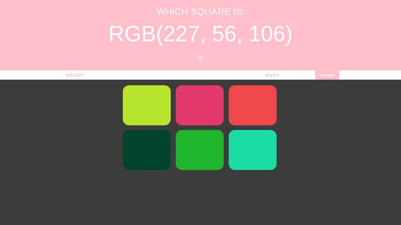 RGB Color Game (Udemy practice)