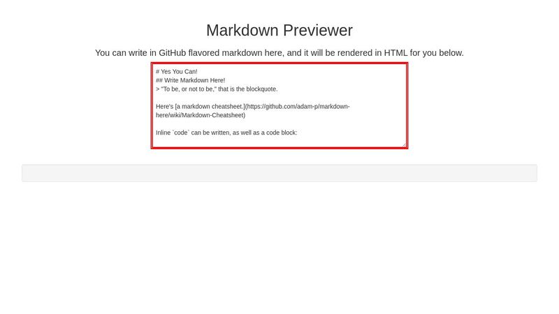 FCC Markdown Previewer Project with React-Redux