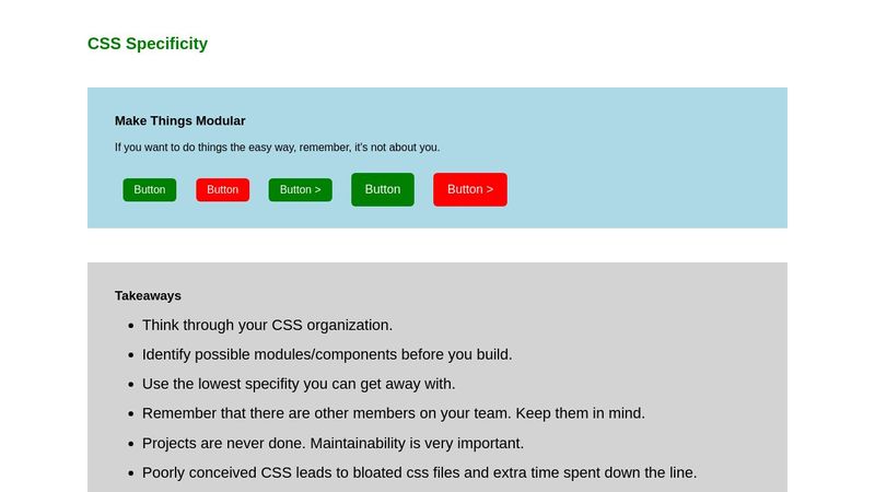 CSS Specificity 3 - Modular Components