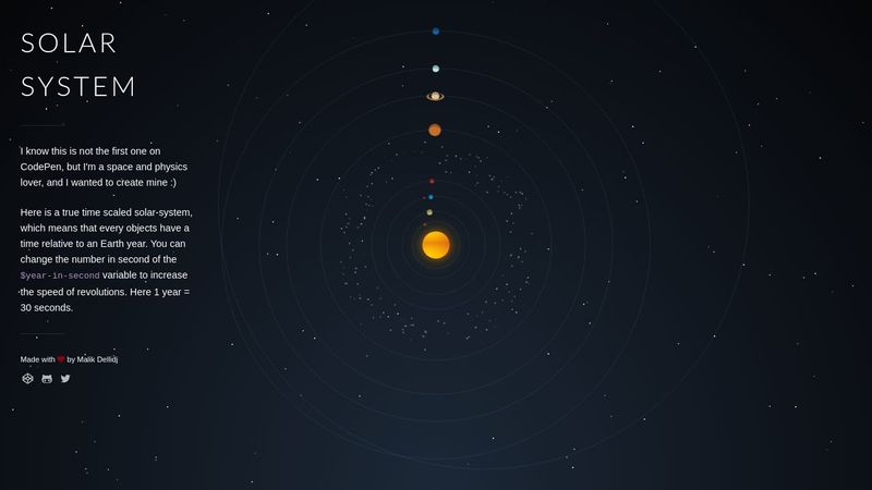 Solar System animation - Pure CSS