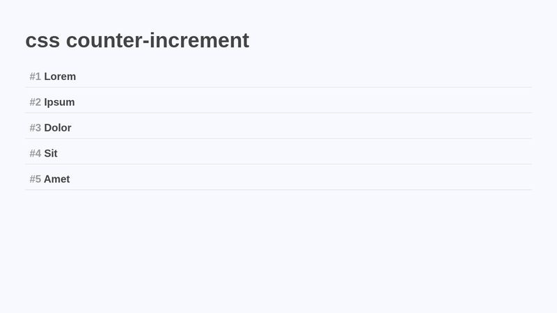 CSS counter-increment demo