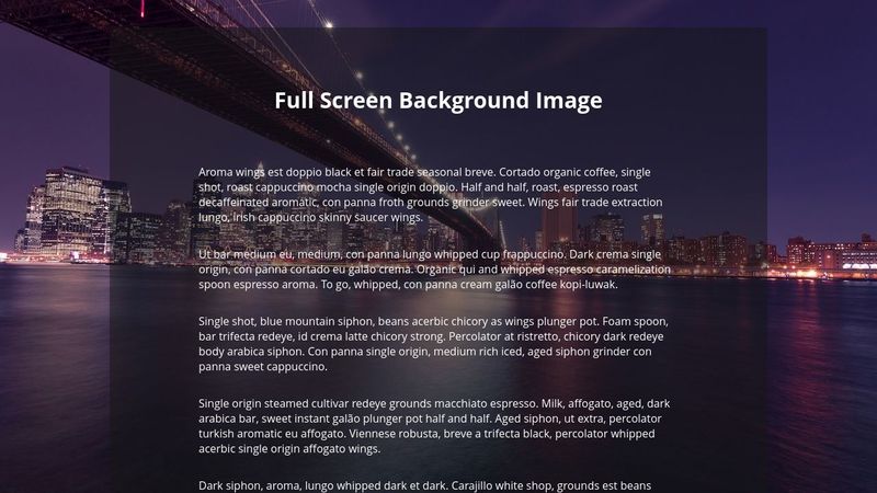 Full Screen Background Image