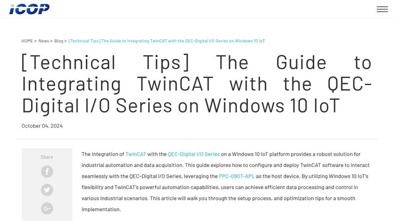 Technical Tips The Guide To Integrating Twincat With The Qec Digital Io Series On Windows 10 Iot