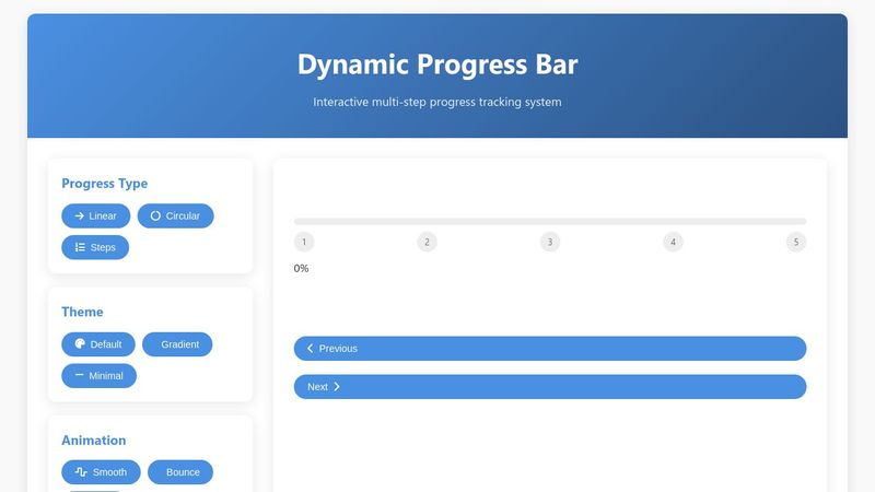 Modern Dynamic Progress Bar with Multiple Types & Animations