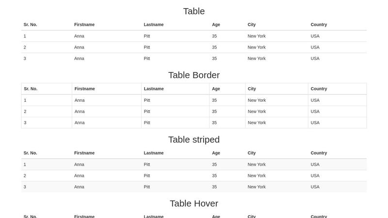 Bootstrap Table