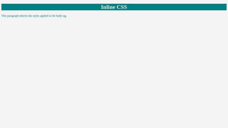 Inline CSS Example