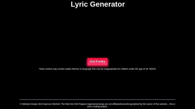 RHCP Lyric Generator