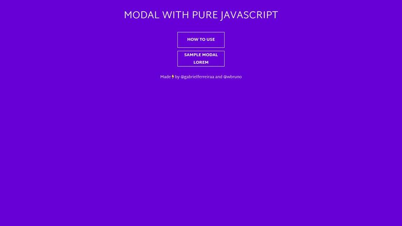 Awesome Modal [Pure JS]