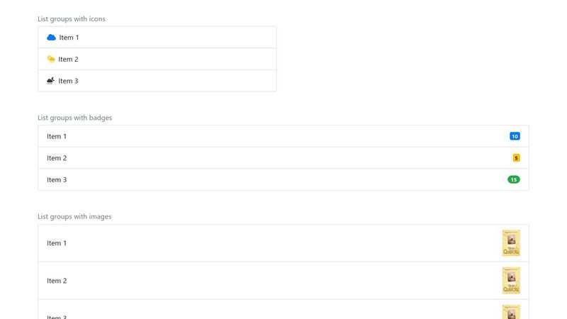 Bootstrap 4 List Group with Content
