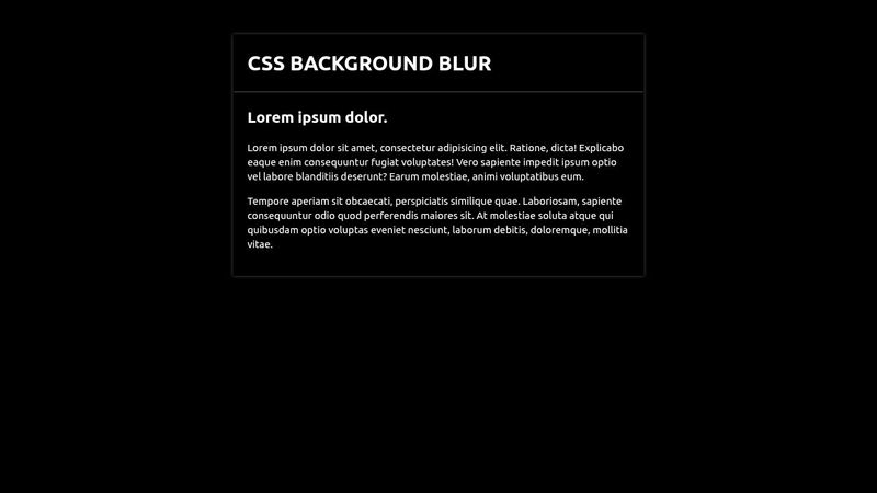CSS background blur