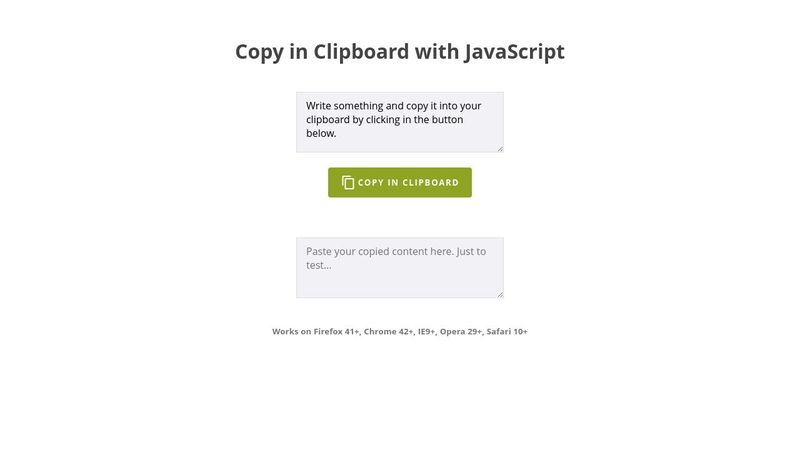 Copy in clipboard with JavaScript