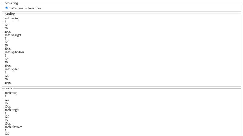 Interactive Box Model | Angular