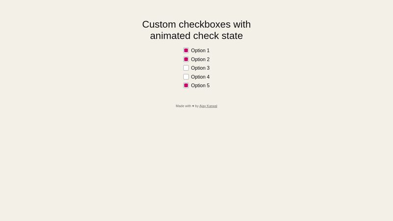 Custom animated checkboxes