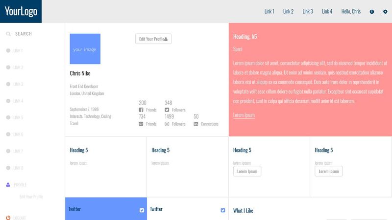 Responsive Front End Template
