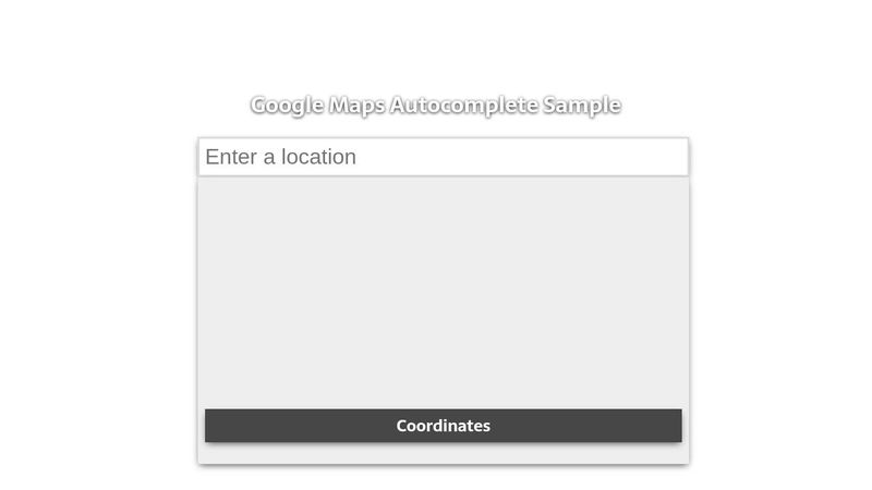 Google Maps Autocomplete Address Search