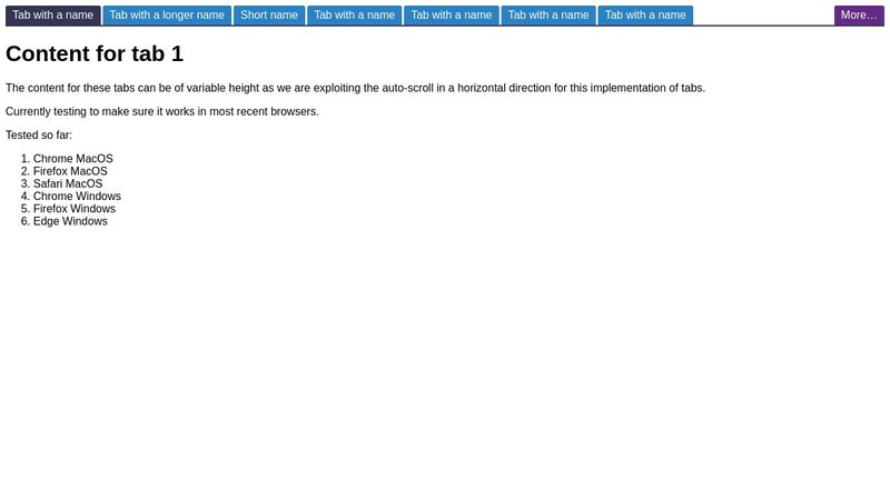 Horizontal Variable-Width Tabs with Flexbox
