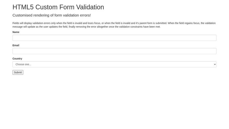 HTML5 Form Validation