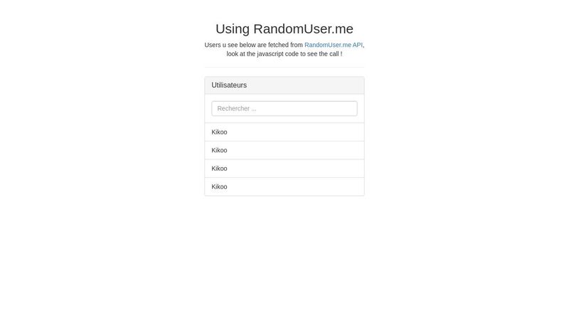 Using RandomUser.me API