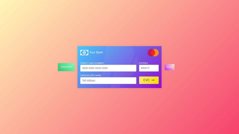 Animated credit card form