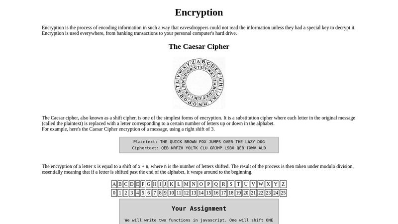 Caesar Cipher (Assignment)