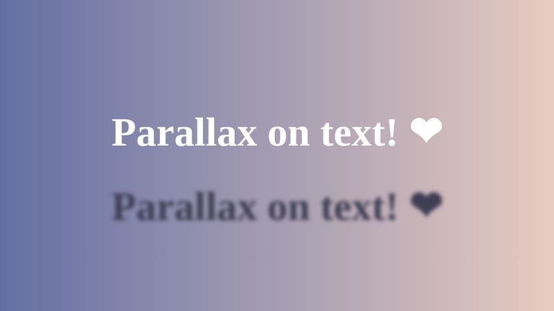 Parallax effect, mouse on text