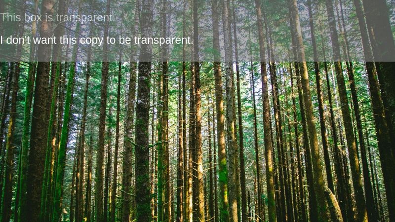 transparent background, opaque text