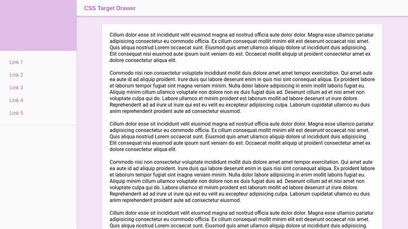 Material Design Layout + CSS Drawer