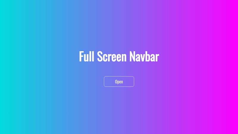 Full Screen Overlay Navbar || JavaScript