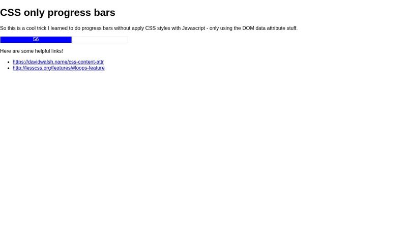CSS-only progress bars