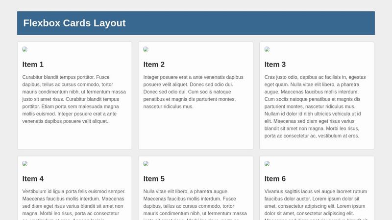 Flexbox Cards Layout